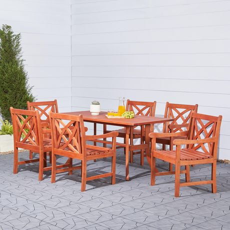 Click here for Vifah Malibu Outdoor Patio 7-Piece Wood Dining Set... prices