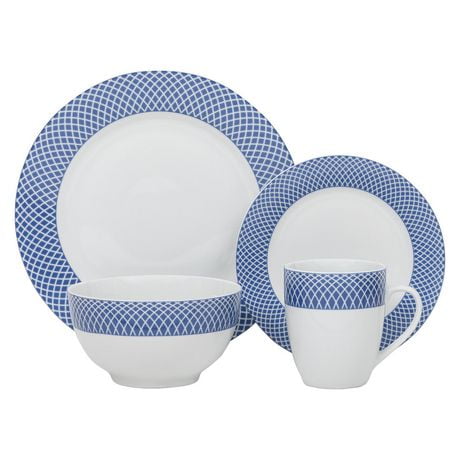 Click here for Safdie & Co. Blue Diamond 16Pc Dinnerset Blue Une... prices