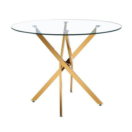Diva Glass Star Table with tempered glass top and polished stainless ...