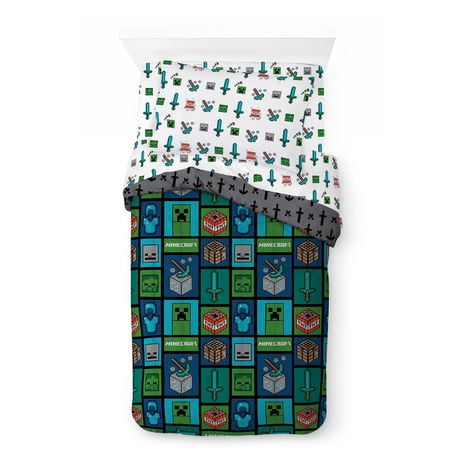 Minecraft Twin 4 Piece Bed Set + Bonus Bag, Twin - Walmart.ca
