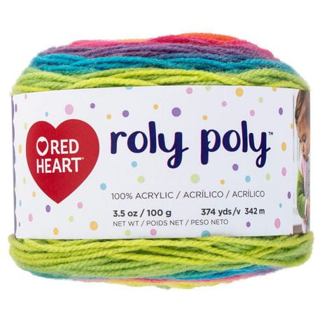 Red Heart Roly Poly Yarn (100 g / 3.5 oz), Rainbow - Walmart.ca