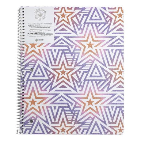 U Style Glitter Festival 1 Subject Notebook, 80 Sheets, Wide Rule ...