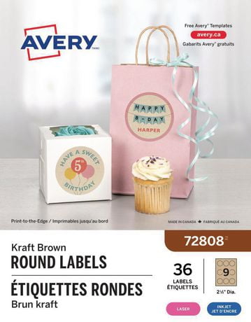 AVERY KRAFT BROWN ROUND LABELS | Walmart Canada