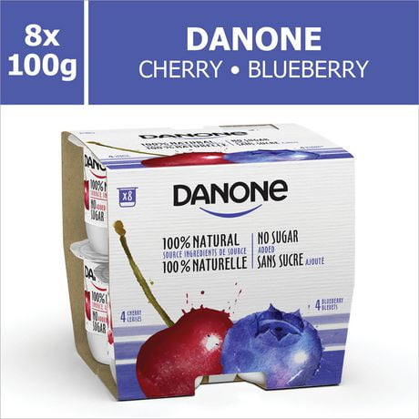 Danone Natural Yogurt, Cherry Blueberry Flavour, 100% Natural Source ...