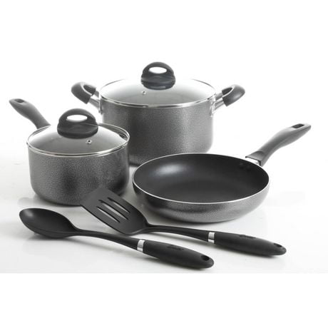 Oster Clairborne 7 Piece Aluminum Cookware Set W/ Kitchen Tools ...