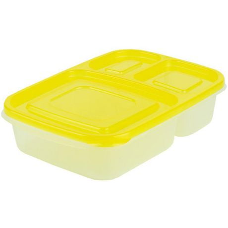 Home Basics 3 Section Plastic Food Storage Containers, (Set of 8 ...