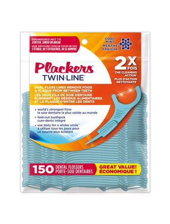 Plackers Twin-Line Cool Mint Dental Floss | Walmart Canada