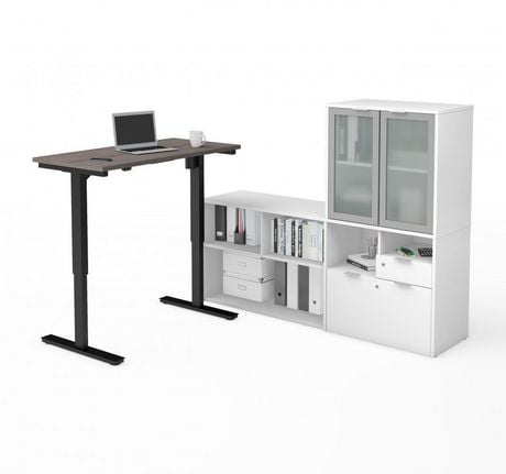 Click here for Bestar I3 Plus Height Adjustable L-Desk With Frost... prices