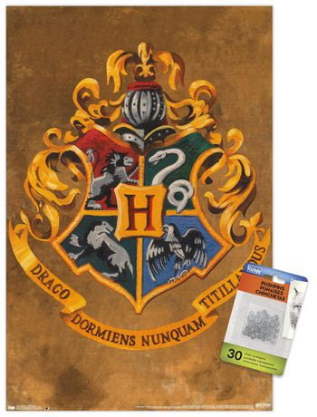 The Wizarding World: Harry Potter - Hogwarts Crest Wall Poster with ...