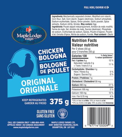 Maple Lodge Farms® Original Chicken Bologna, 375 g - Walmart.ca