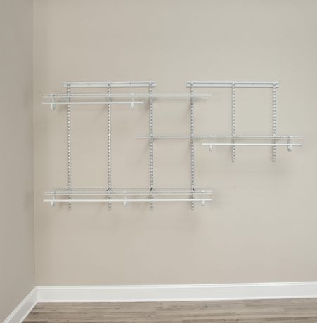 5 Ft. - 8 Ft. ShelfTrack Organizer Kit in White | Walmart Canada