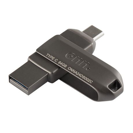 onn. 64 GB USB Type-C Swivel Style Flash Drive, Up to 130 MB/s Read ...
