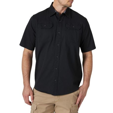 Click here for Wrangler Mens Short Sleeve Twill Shirt Black S prices