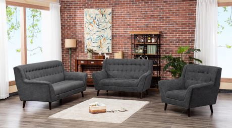 Click here for Topline Home Furnishings 2 Pc Grey Sofa Love Seat... prices