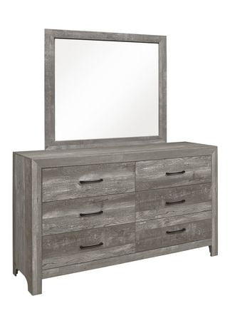Topline Home Furnishings Rustic Grey Dresser with Mirror - Walmart.ca