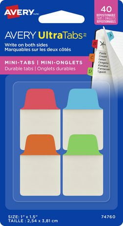 Avery UltraTabs™ Mini-Tabs, Repositionable, Two-Side Writable Tabs, 1 ...