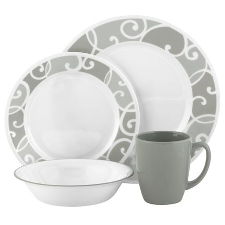 Corelle ® Vive™ Ribbons and Swirls 16pc Dinnerware Set - Walmart.ca