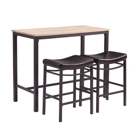 Click here for Linon Morgan Three Piece Pub Set Brown Metal # prices