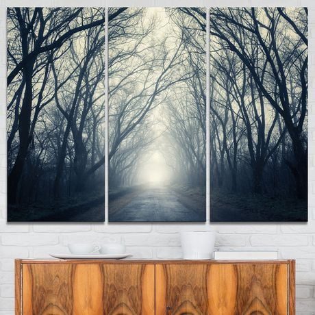 Click here for Design Art Dark Autumn Forest In Fog Modern Photog... prices
