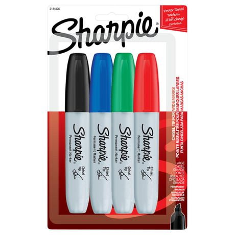Sharpie Chisel Permanent Markers, 4-Pack - Walmart.ca
