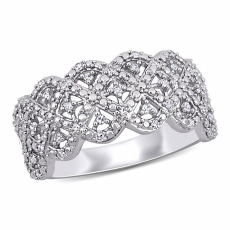 Click here for Miabella 1/5 Carat T. W. Diamond Sterling Silver W... prices