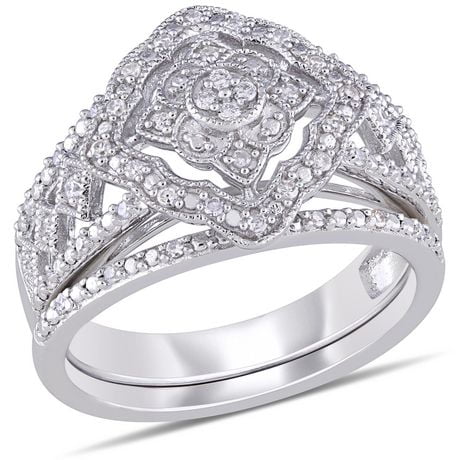 Click here for Miabella 1/4 Carat T. W. Diamond Sterling Silver V... prices