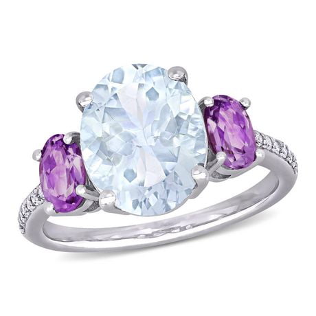 Click here for Miabella Ice Aquamarine And Amethyst Diamond-Accen... prices