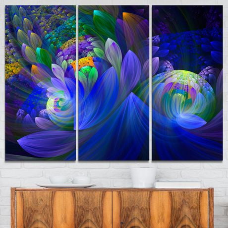 Click here for Design Art Blue Fractal Flower Bouquet Floral Larg... prices