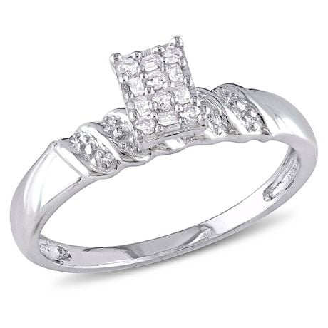 Click here for Miabella 1/10 Carat T. W. Round And Baguette Diamo... prices
