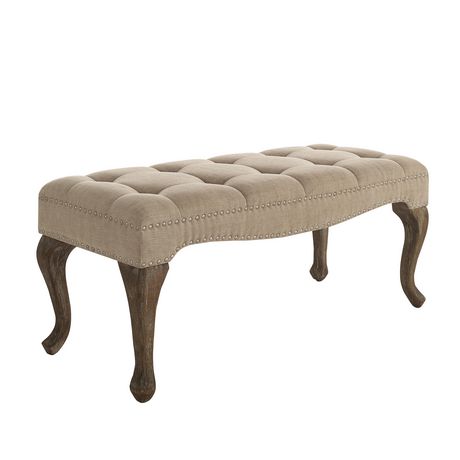 Click here for Linon Lydia Washed Natural Linen Bench Gray Wash # prices