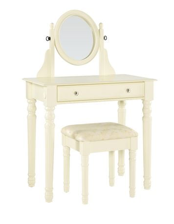 Click here for Linon Cecelia White Vanity Set White Variable prices