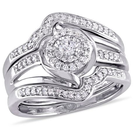 Click here for Miabella 1/3 Carat T. W. Diamond Sterling Silver H... prices