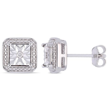 Click here for Miabella Diamond-Accent Sterling Silver Square Hal... prices