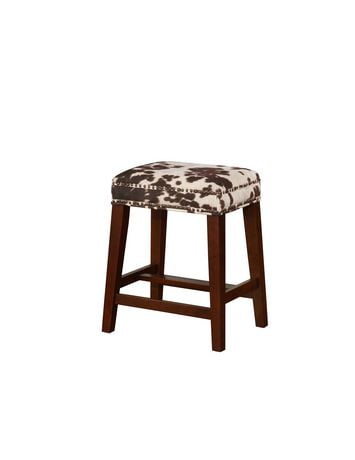 Click here for Linon Carter Brown Cow Print Counter Stool Walnut... prices