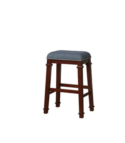 Click here for Linon Brady Denim Blue Tweed Backless Bar Stool Da... prices