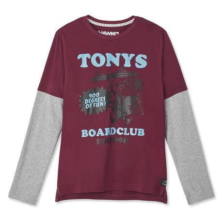 Tony Hawk Boys' Long Sleeved Twofer Tee | Walmart Canada