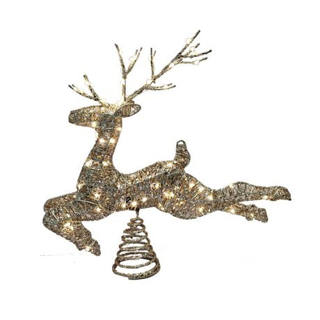 Holiday Time 11.5" Deer Christmas Tree Toppers with LED Micro Lights ...