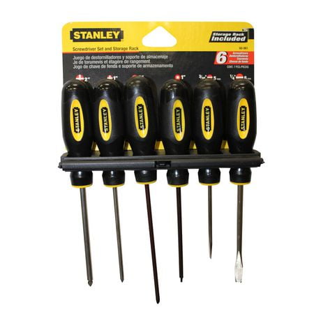 Stanley 6-Piece Screwdriver Set and Storage Rack (60-061CP) | Walmart ...