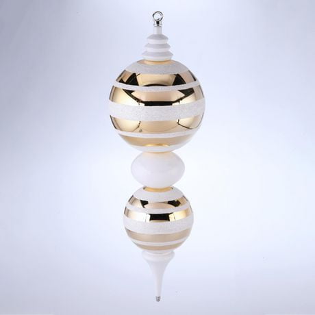 Holiday Time 24-inch Jumbo Shatterproof Finial Christmas Ornament, Gold ...