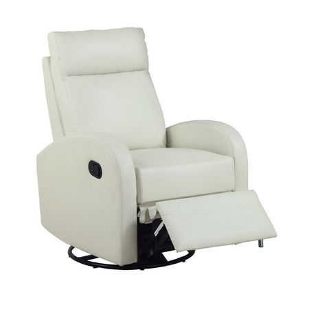 Monarch Ivory Bonded Leather Swivel Rocker Recliner at Walmart.ca ...