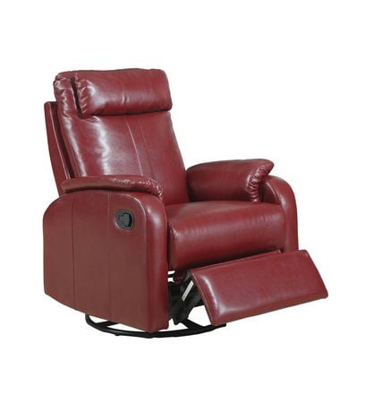 Monarch Red Bonded Leather Swivel Rocker Recliner - Walmart.ca