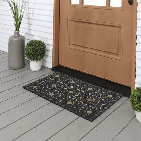 Click here for Mainstays Mosaic Grain Doormat  18 X 30 Grey 18X30 prices