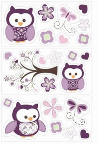 Baby's First by Nemcor-"Very Berry Owl" Removable Wall Decals - Walmart.ca