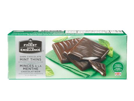 Our Finest Dark Chocolate Mint Thins with Mint Fondant Filling ...