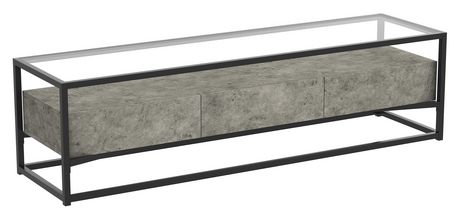 Click here for Safdie & Co. Tv Stand 59L Dark Cement 3 Drawers Gl... prices