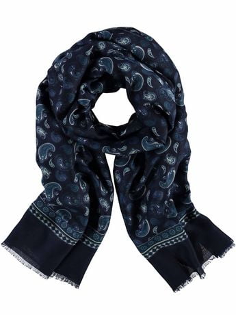 Click here for V. Fraas Mens Paisley Polyester Print Scarf - Navy... prices