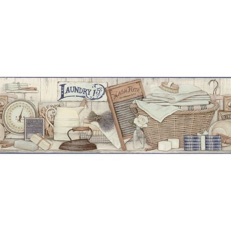 Blue Mountain Wallcoverings Laundry Border Wallpaper - Walmart.ca