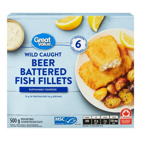 Great Value Beer Battered Fish Fillets | Walmart Canada