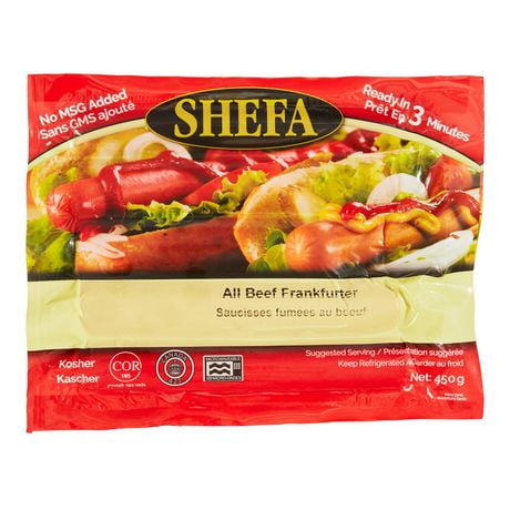 Shefa All Beef Frankfurter, 5 pcs, 450 g - Walmart.ca