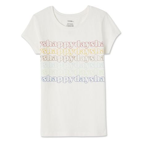Click here for George Girls Short Sleeve Screen Tee White Xs prices